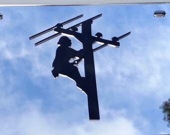 Lineman Custom License Plate Electrician IBEW Pole and - Etsy