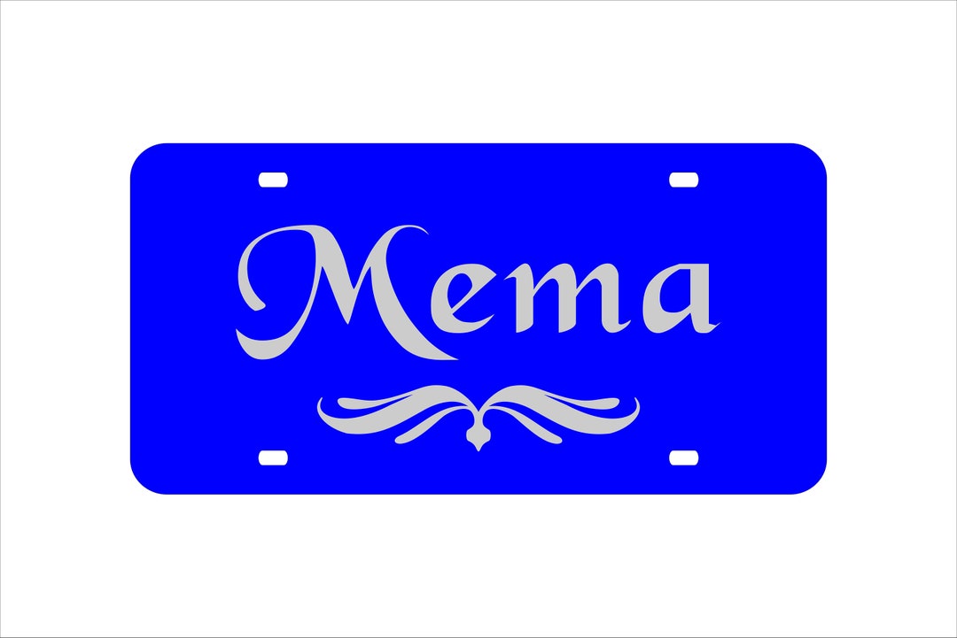 Mema Custom Blue Mirror Laser Cut License Plate - Etsy