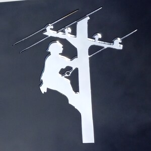 Lineman Electrical Crewman Worker Laser Cut Mirrored License Plate ...