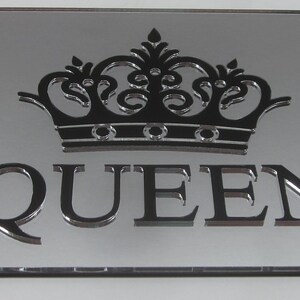 Queen Mirrored Laser Cut Acrylic License Plate Royalty Princess Crown ...