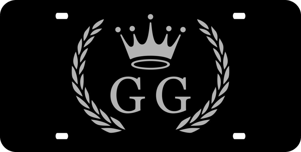 Custom Name with Crown GG Mirror Laser Cut inlaid design | Etsy