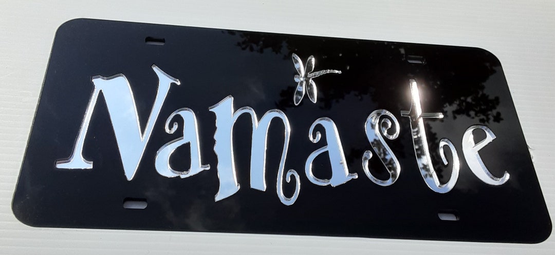 Namaste Om Dragonfly Lotus Design Peace Mirrored Acrylic Laser Cut ...