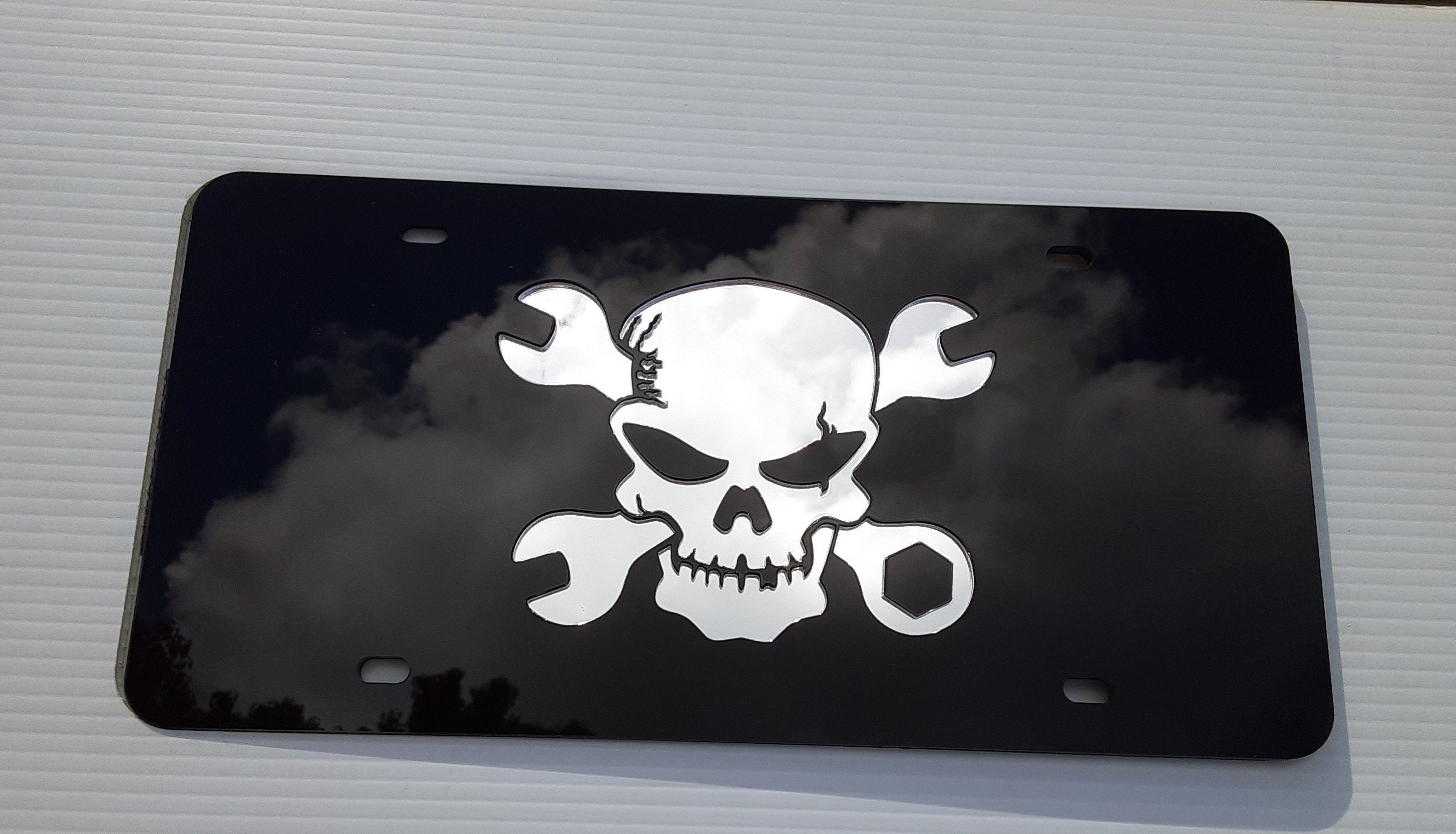 Mechanic Skull Wrenches Grease Monkey Mirror acrylic laser cut | Etsy