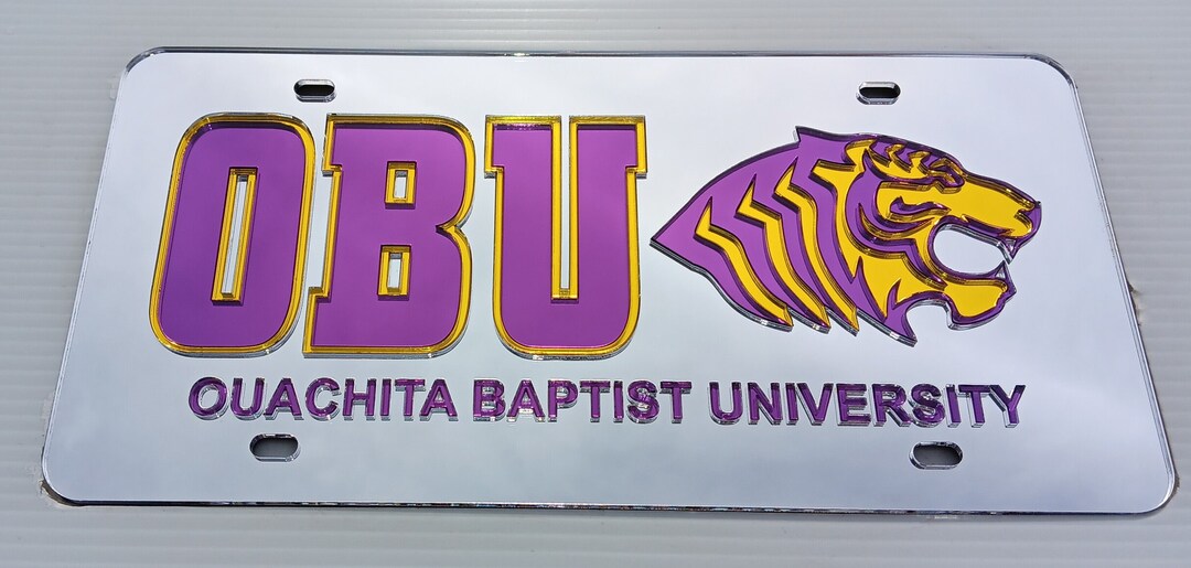 Custom School Logo License Plate Mirrored Laser Cut Acrylic Spirit Team ...