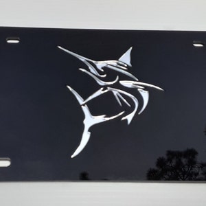 Sailfish Billfish Marlin Game Fish Laser Cut Acrylic Mirrored License ...