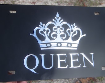 Queen Mirror Laser Cut License Plate NEW - Etsy