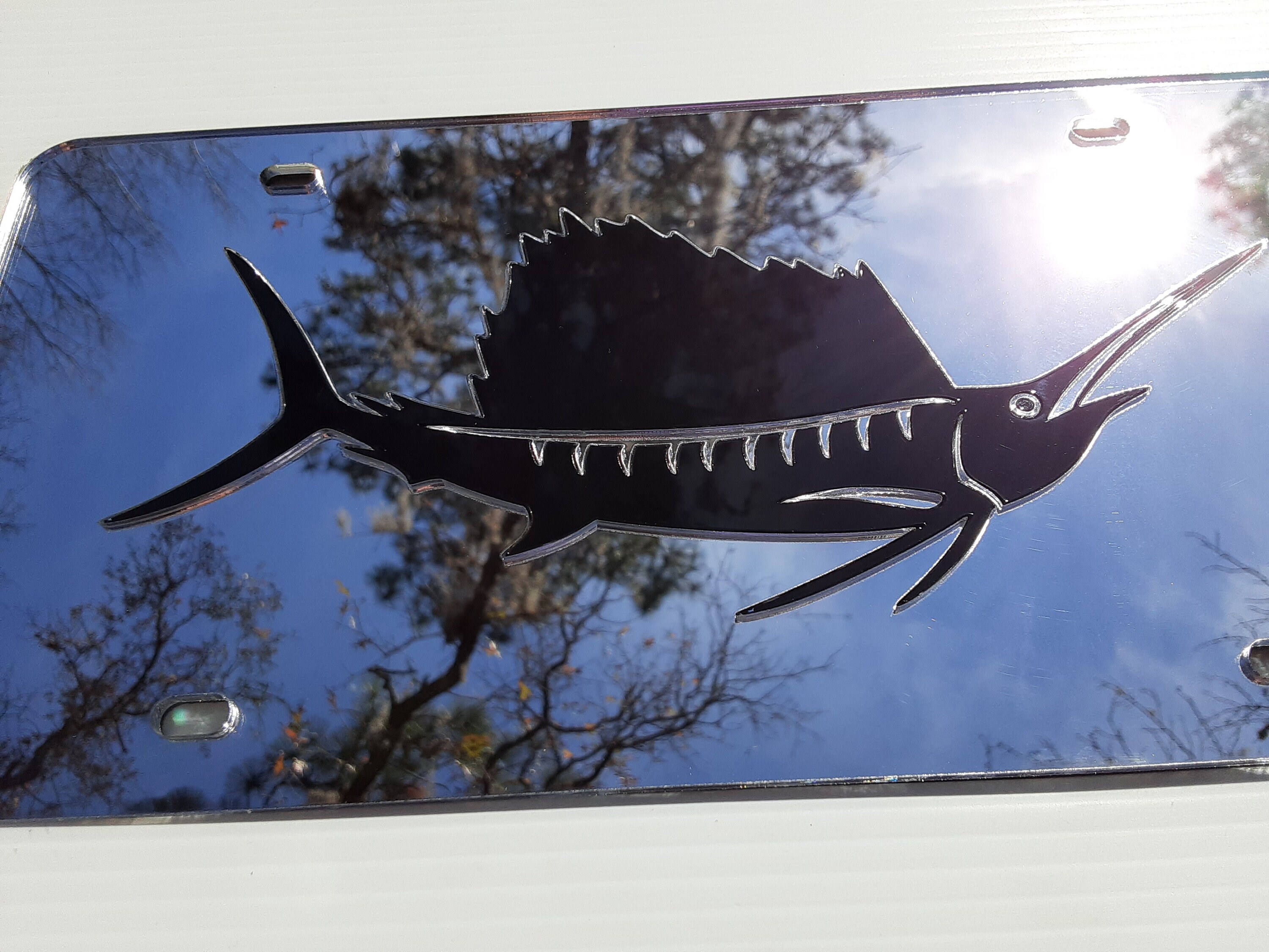 Marlin Sailfish Billfish Game fish Laser cut acrylic Mirrored | Etsy
