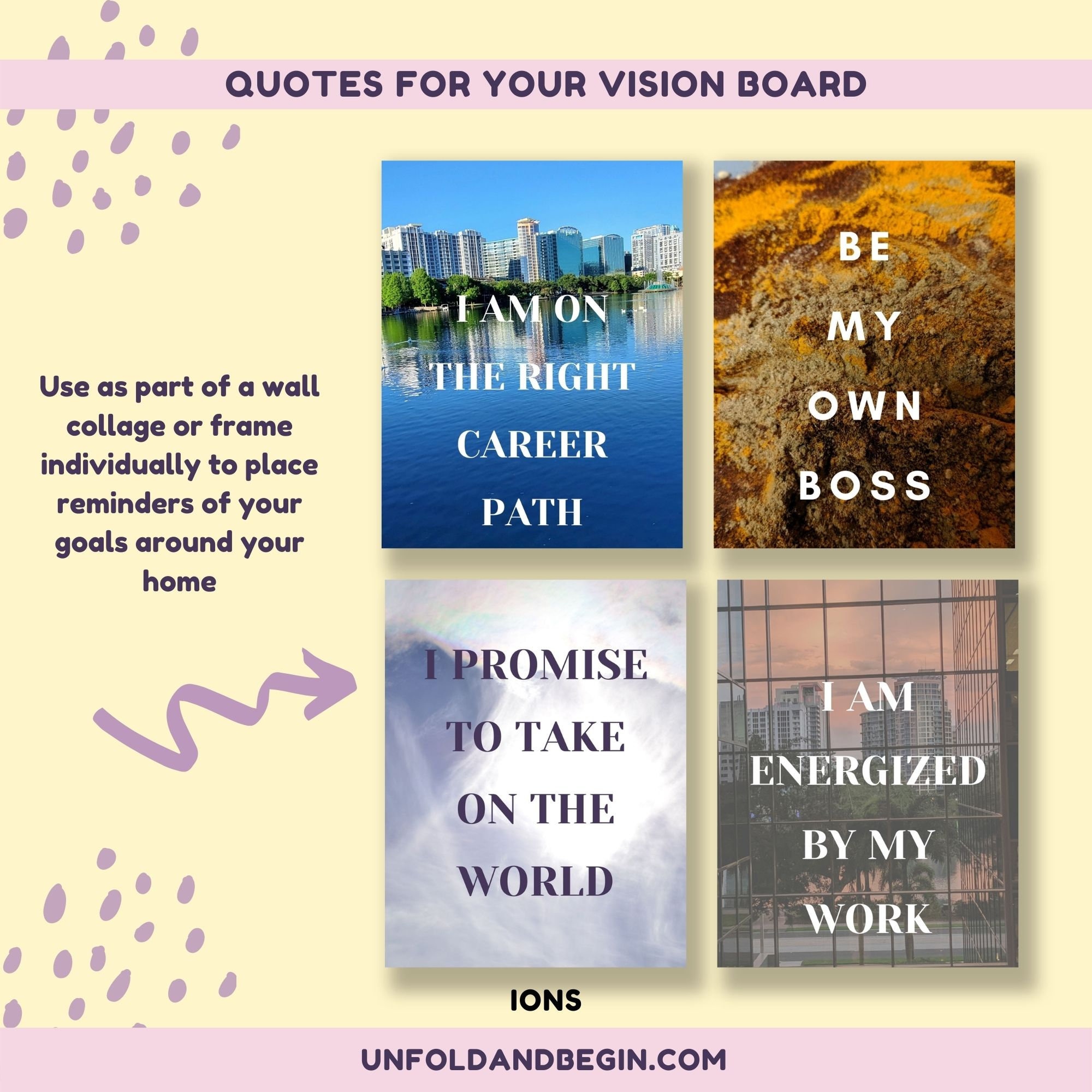 Vision Board Career Affirmations, Manifestation, Printable Vision Board ...