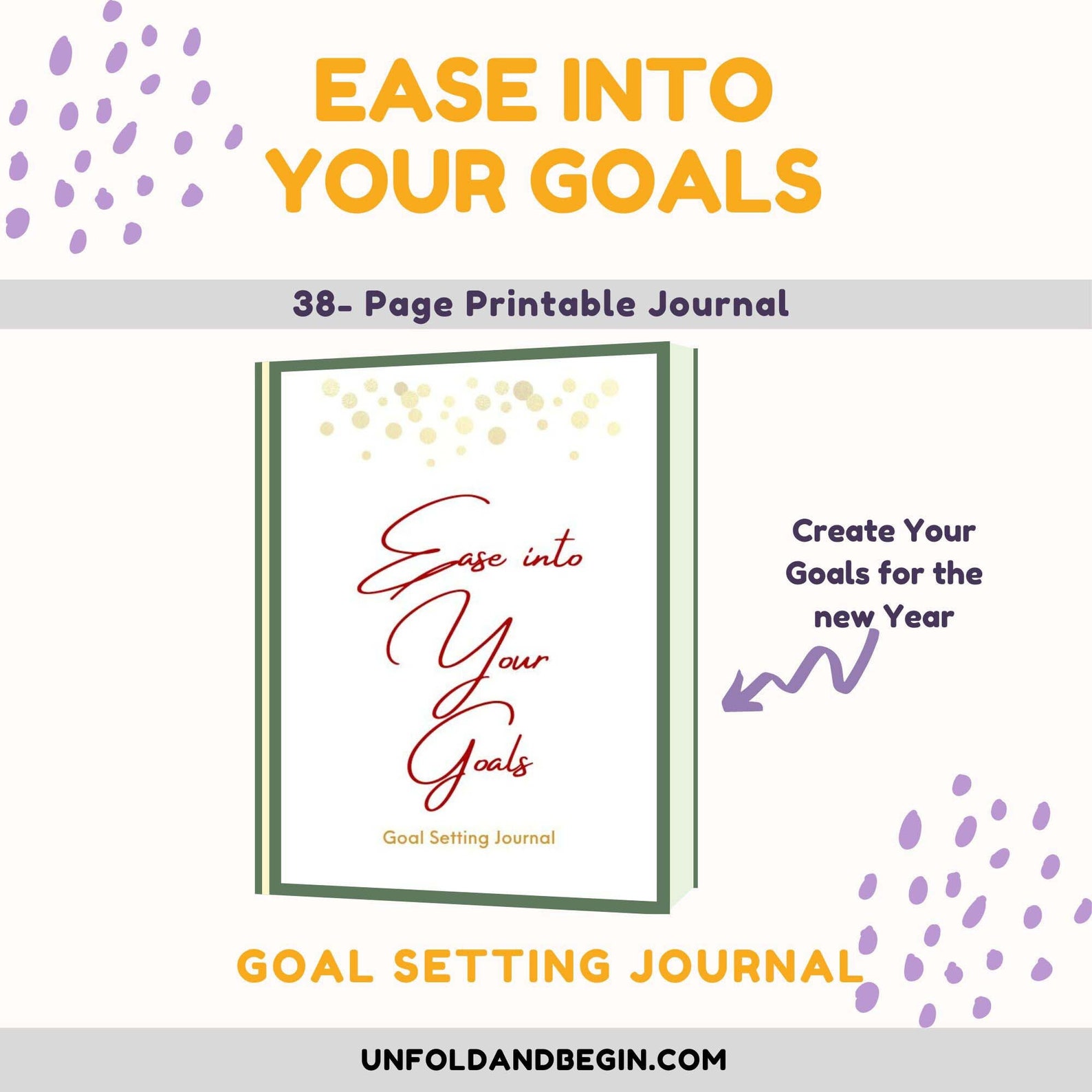 Ease Into Your Goals Journal. Printable Self-discovery Journal & Goal ...