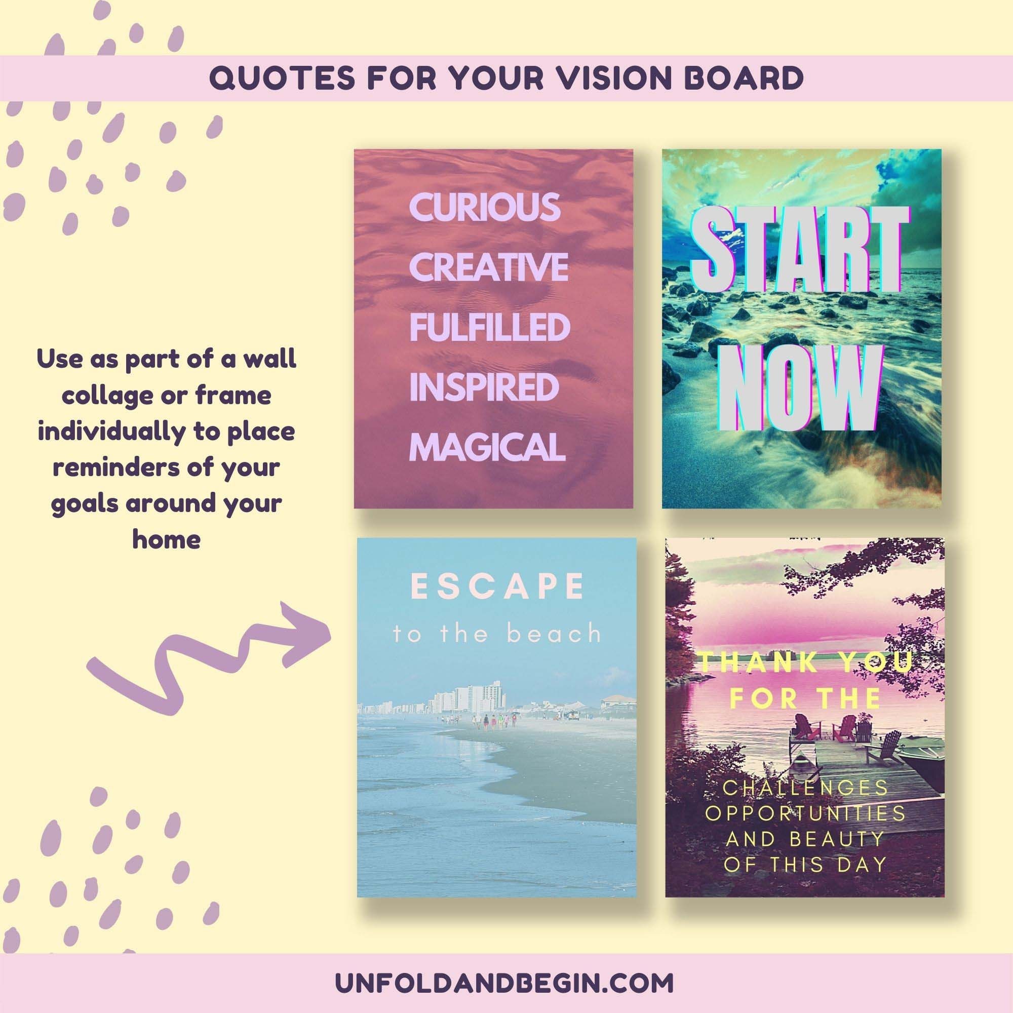 Vision Board Wall Collage pastel Manifestation, Printable Vision Board ...