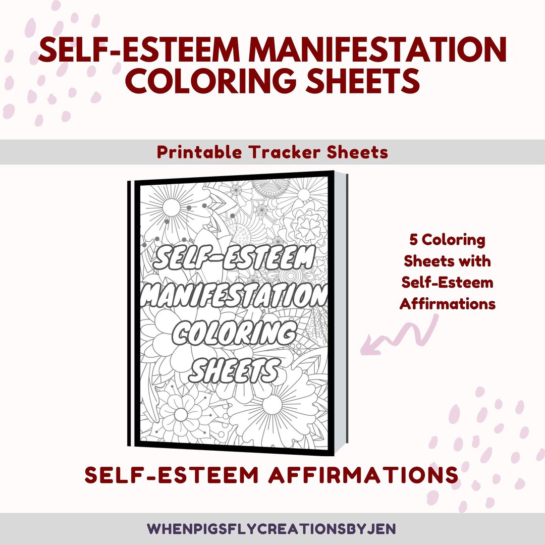 Self-esteem Manifestation Affirmation Coloring Sheets - Digital ...