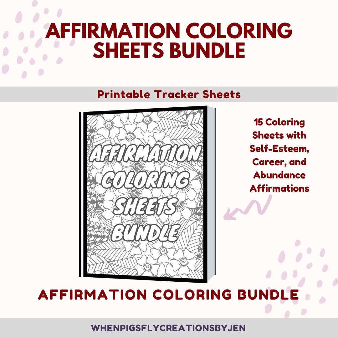 Affirmations Coloring Sheets Bundle - Digital Download Printable - Etsy