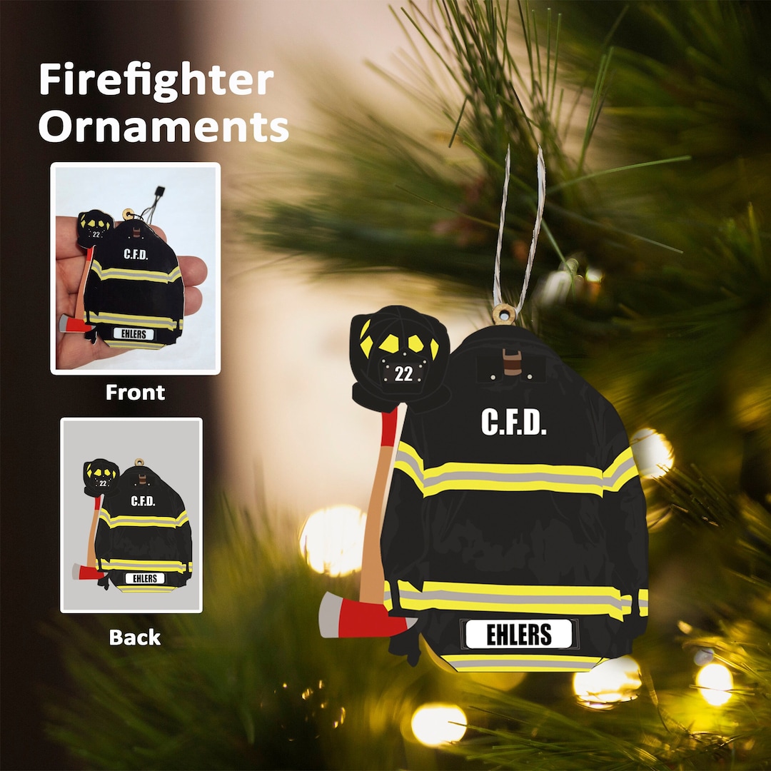 Personalized Firefighter Ornament for Your Hero | Ornament With Your Station Number | Department ...