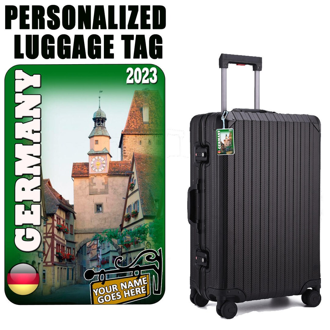 Personalized Germany Luggage Tag: European Vacation Travel Gift - Etsy