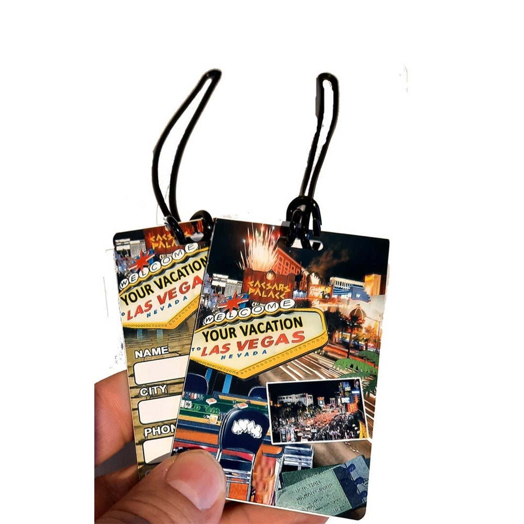 Las Vegas Set of 2 Luggage Bag Tags, Ideal Holiday Gift Tag for Your ...