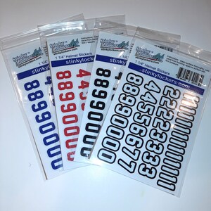 Helmet Number Decal Set: Waterproof Sports Stickers - Etsy