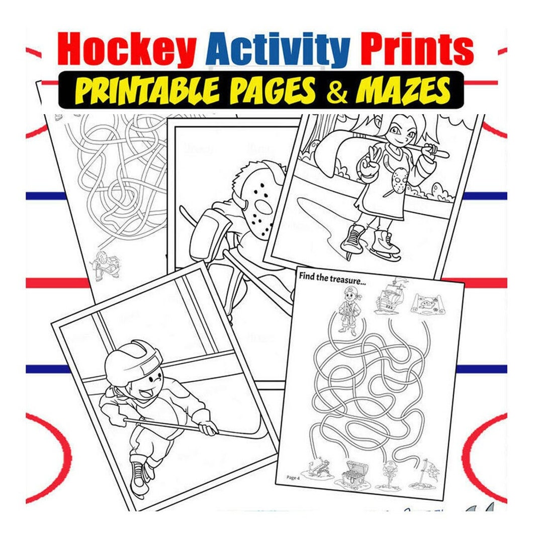 Hockey Coloring Mazes Activity Pages, Printable Ice Hockey Sheets ...