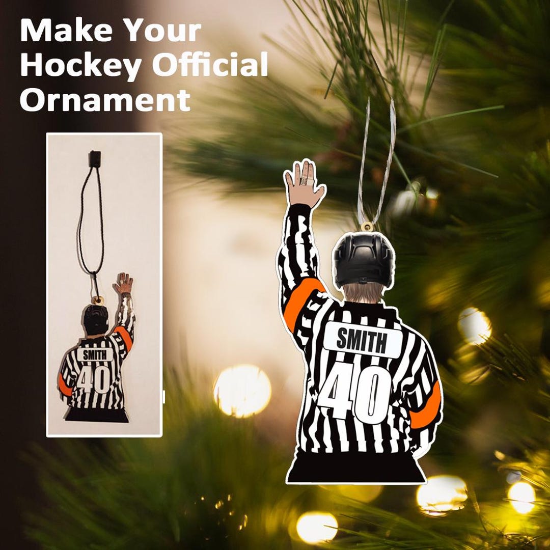 Personalized Hockey Referee Ornament: Custom Name & Stripe - Etsy