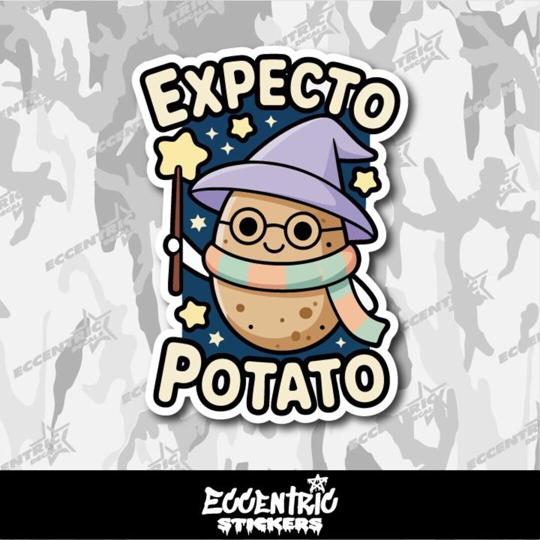 Expecto Potato Wizard Vinyl Sticker - Etsy