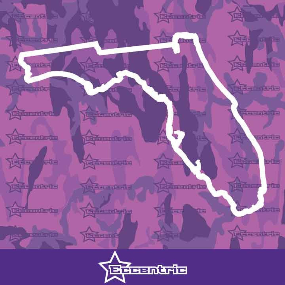 Florida State Outline Decal Laptop Sticker Car Truck Window USA Bumper ...