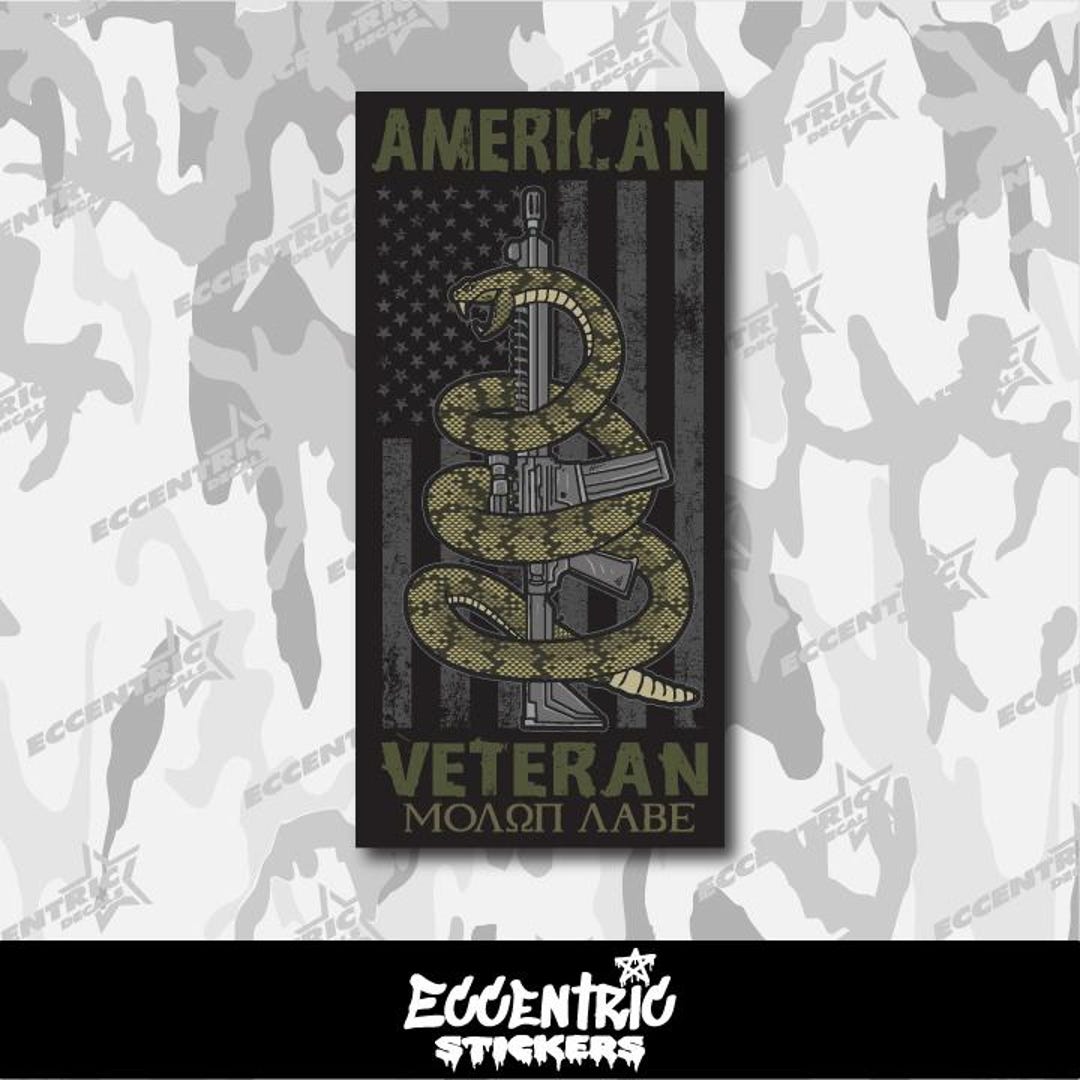 American Veteran Us Flag Rifle and Snake Vinyl Sticker - Etsy