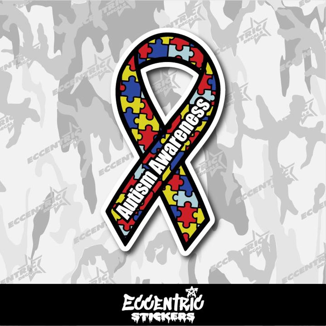 Autism Awareness Ribbon Vinyl Sticker - Etsy