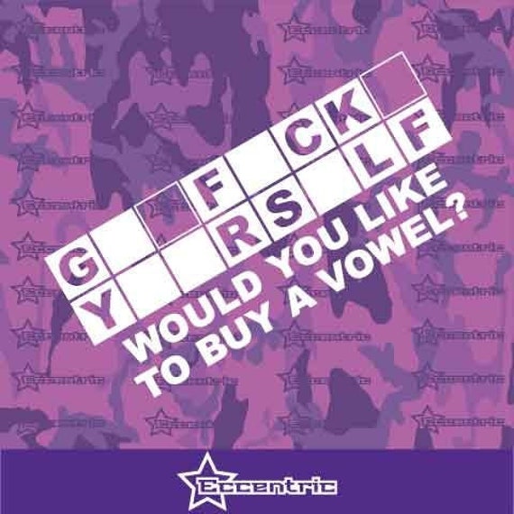 Buy A Vowel Decal Funny Car Truck Window Sticker Stance - Etsy
