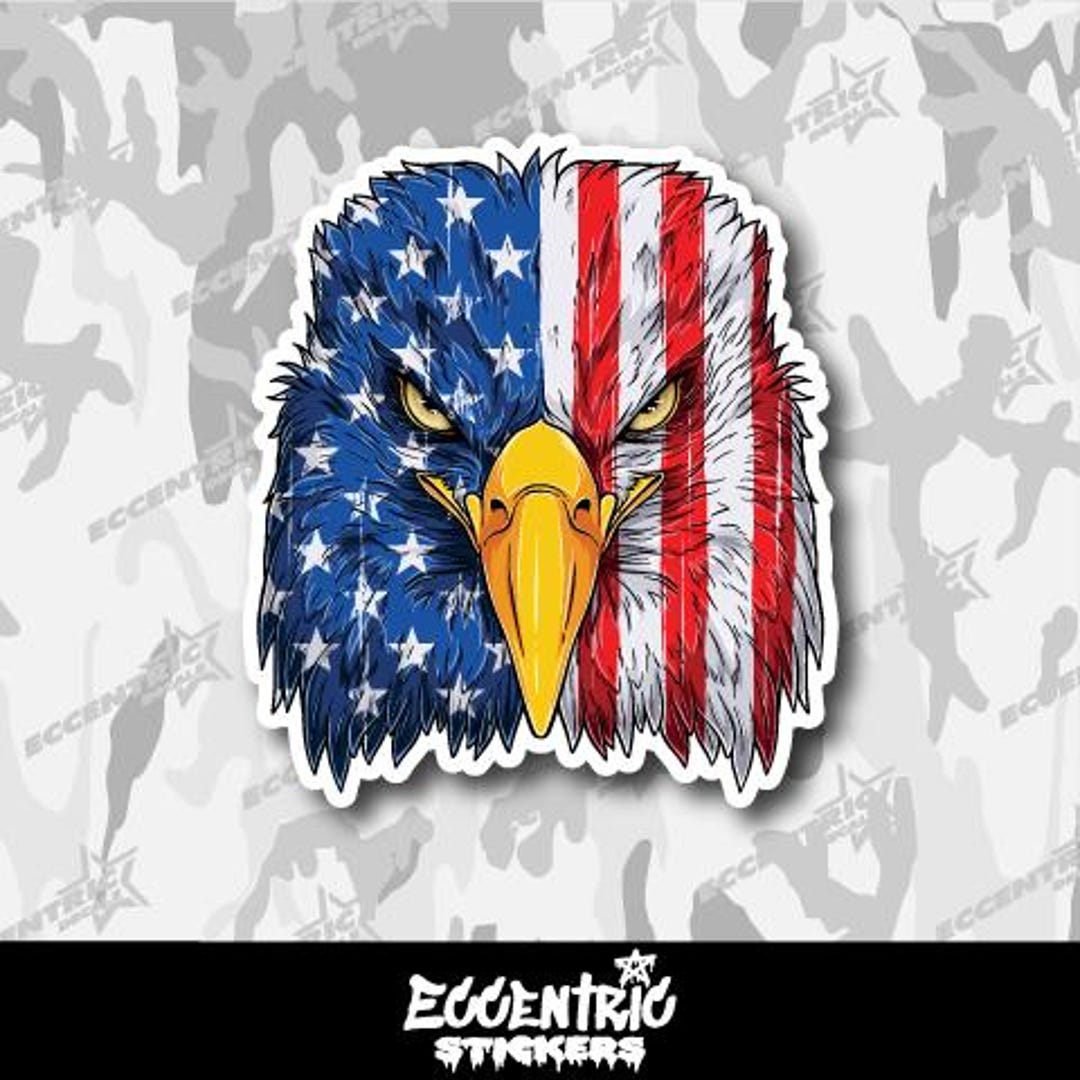 US Patriot Angry Bald Eagle Vinyl Sticker - Etsy