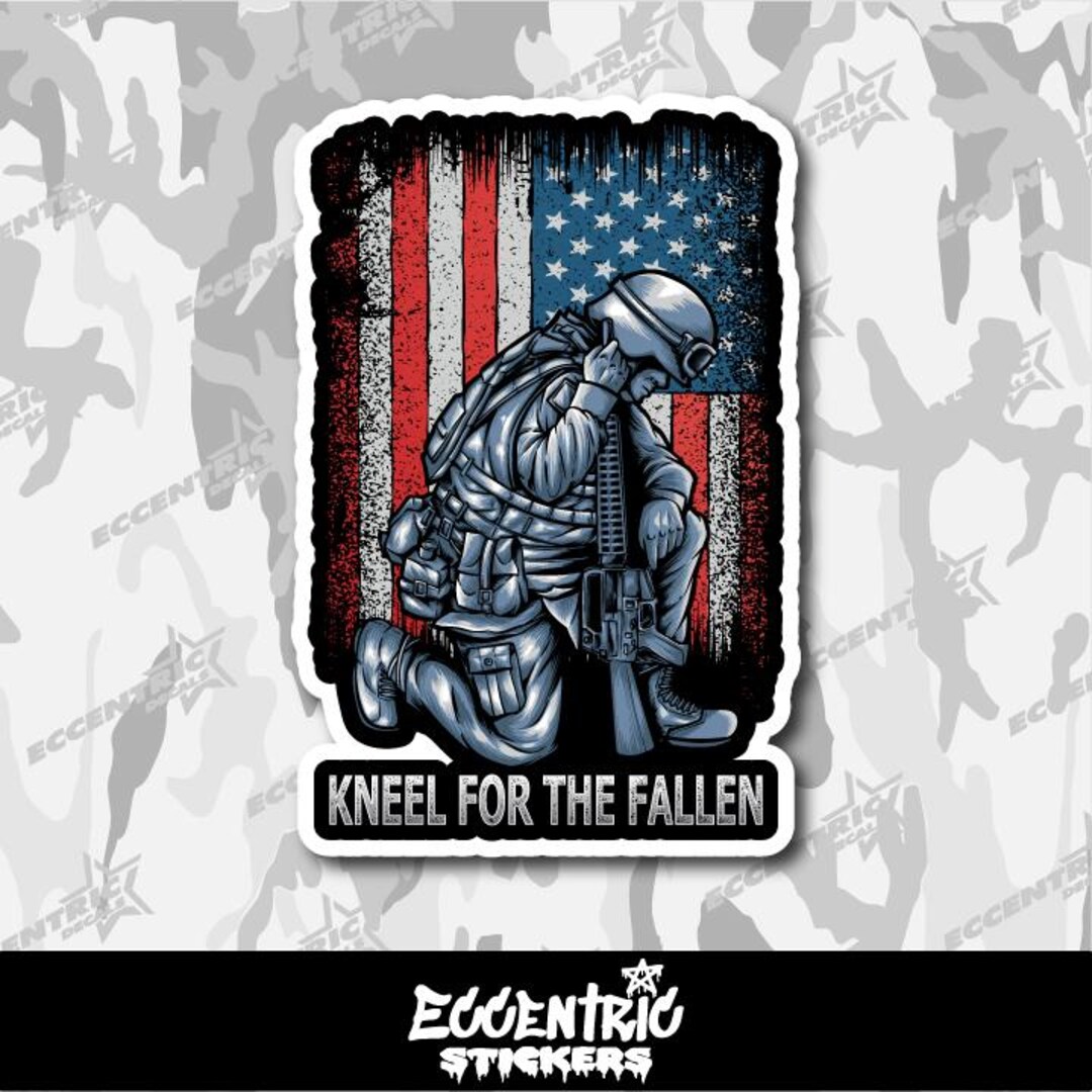Kneel for the Fallen American Flag Vinyl Sticker - Etsy