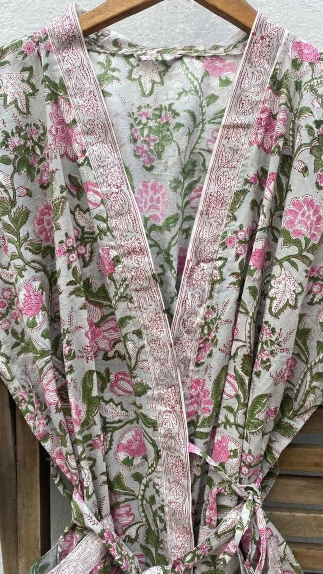 Cotton Kimono Robe, Block Print Robes for Women,dressing Gown, Plus ...