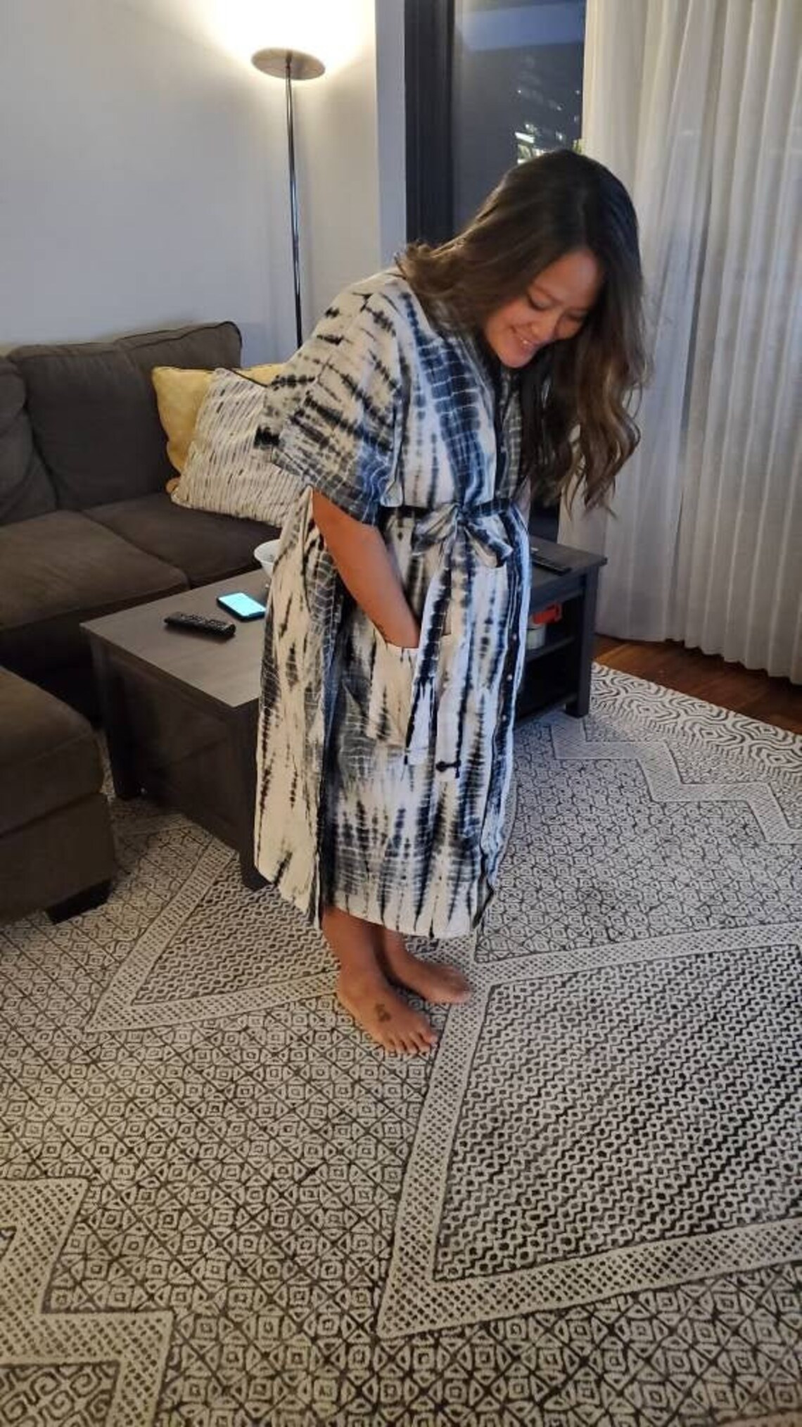 Pregnancy Gown Maternity Robe Black Hospital Gown Delivery | Etsy