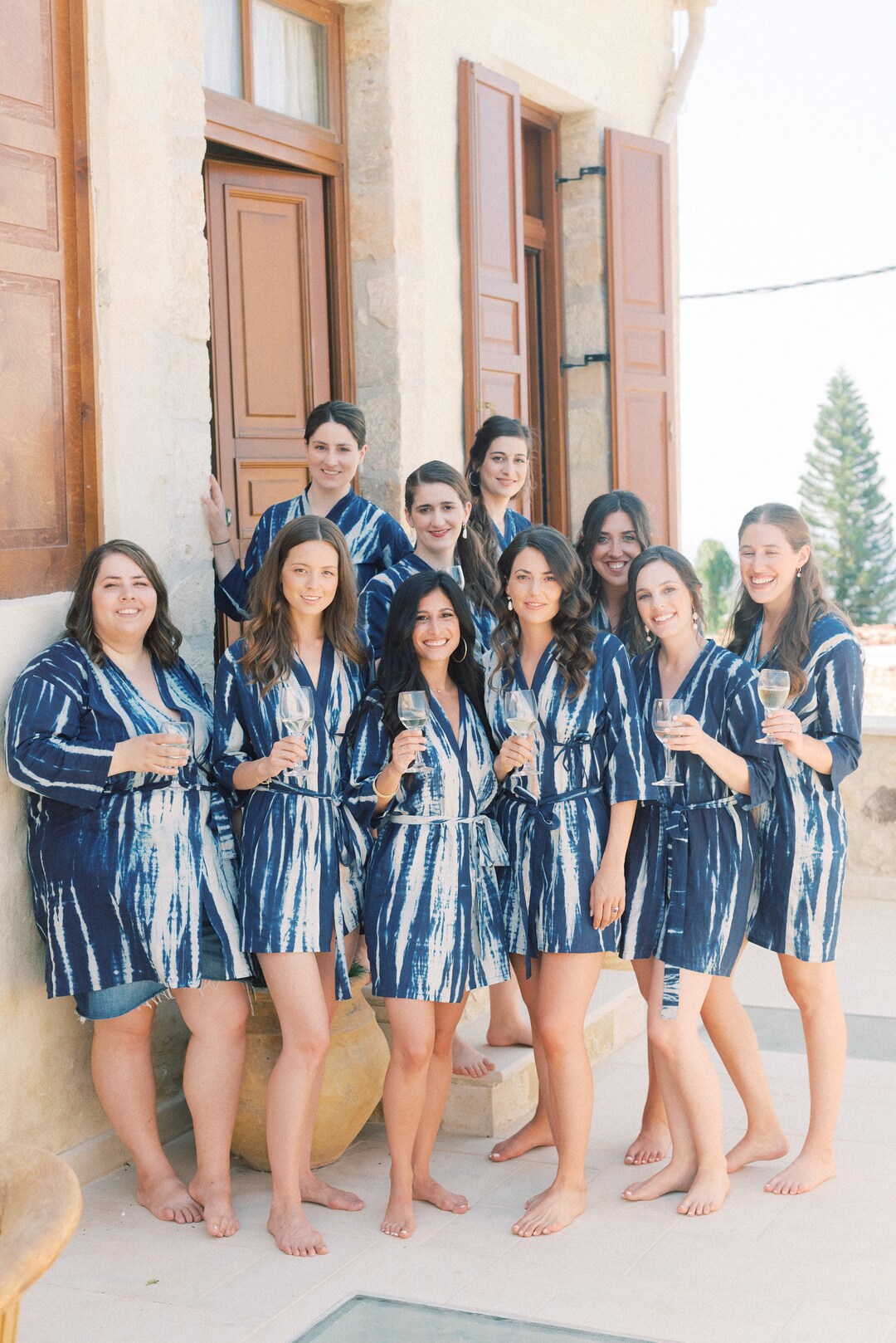 Bridesmaid Robes, Robes for Women, Kimono, Cotton Kimono Robe, Indigo ...