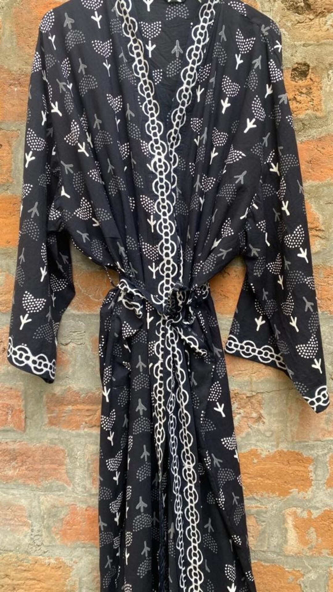 Cotton Kimono Robe, Block Print Robes for Women,dressing Gown, Plus ...