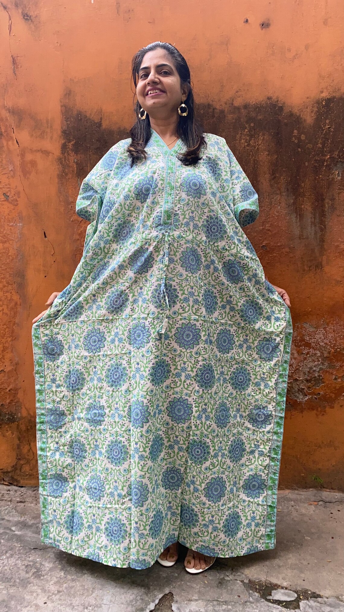 Pregnancy Gown Maternity Robe Black Hospital Gown Delivery Caftan Women ...