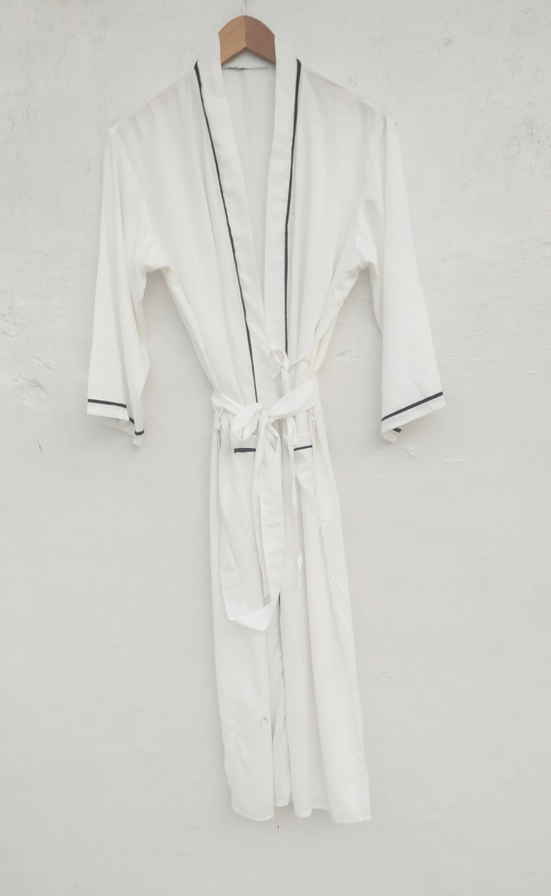 White Kimono Robe Dressing Gown Women robes Unisex Bridesmaid | Etsy