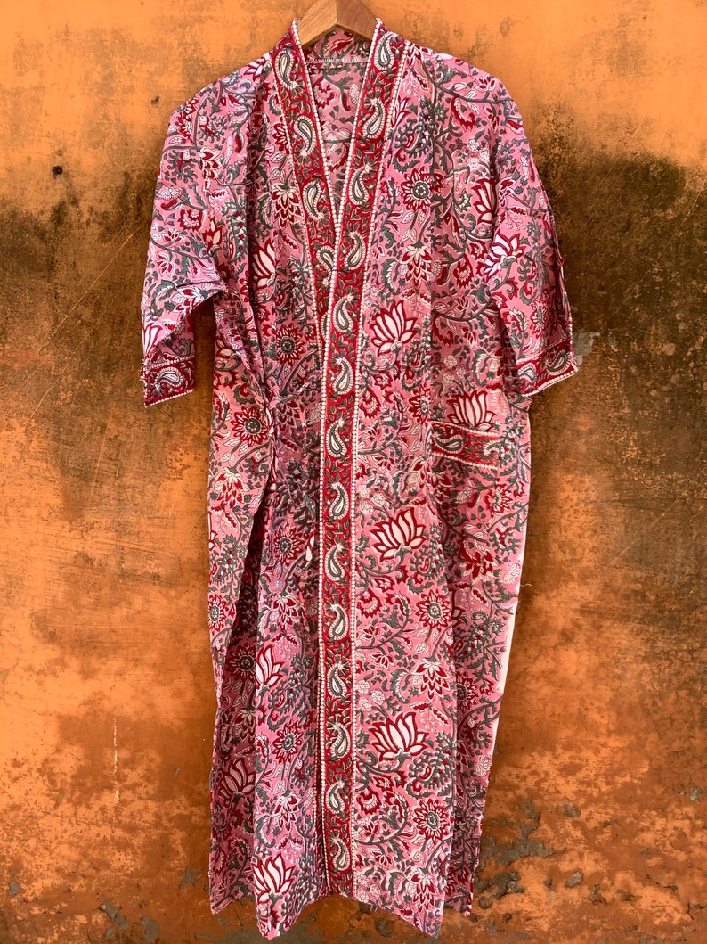 Cotton Kimono Robes for Women Indian Dressing Gown Unisex | Etsy