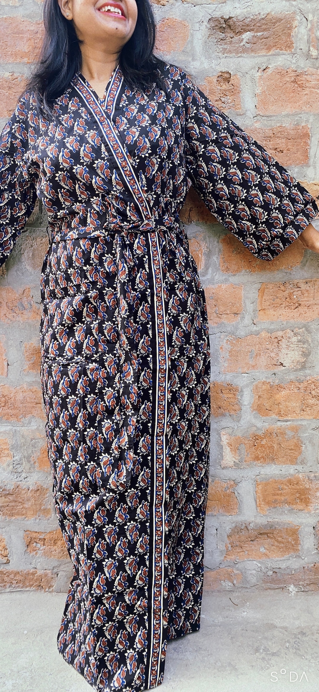 Maternity Robe, Brown Cotton Robe, Hospital Robe, Delivery Gown,baby ...