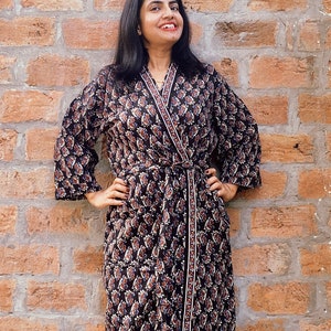 Maternity Robe, Brown Cotton Robe, Hospital Robe, Delivery Gown,baby ...