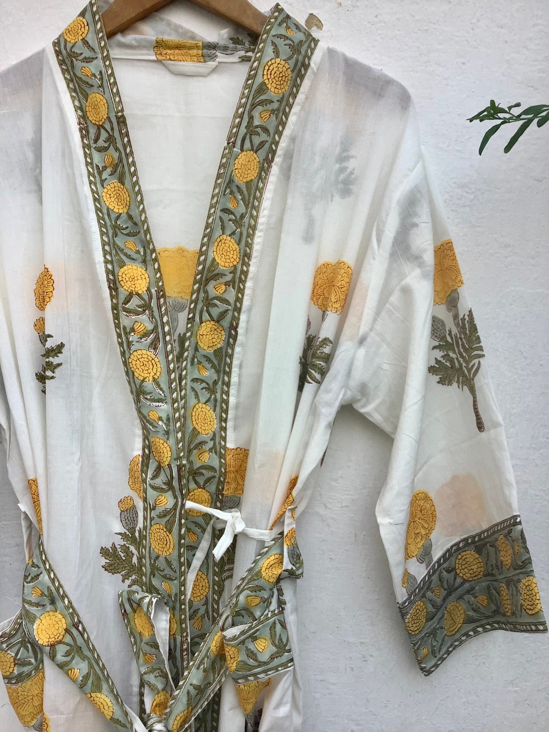 Cotton Robe, Dressing Gown, Kimono Robes Bathrobe, Long Kimono ...
