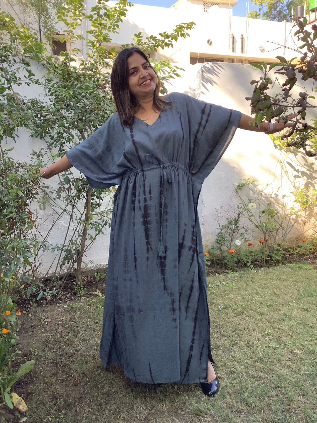 RAYON Kaftan, Hand Tie Dyed Caftan, Kaftan Maxi Dress, Holiday Wear ...