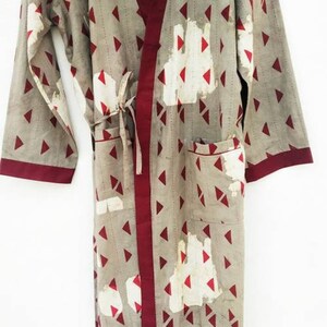 Block Print Robes Cotton Kimono Robe Kimono Robes Dressing Gown Women's ...