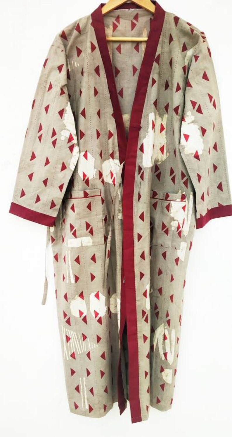Block Print Robes Cotton Kimono Robe Kimono Robes Dressing - Etsy