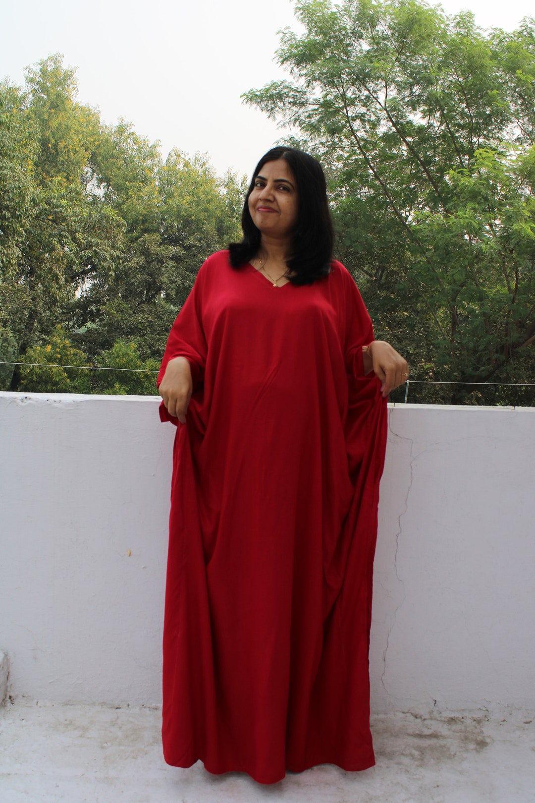 Kastanjebruine kaftan, kaftan, grote maten kaftan, maxi-jurk, kaftans ...