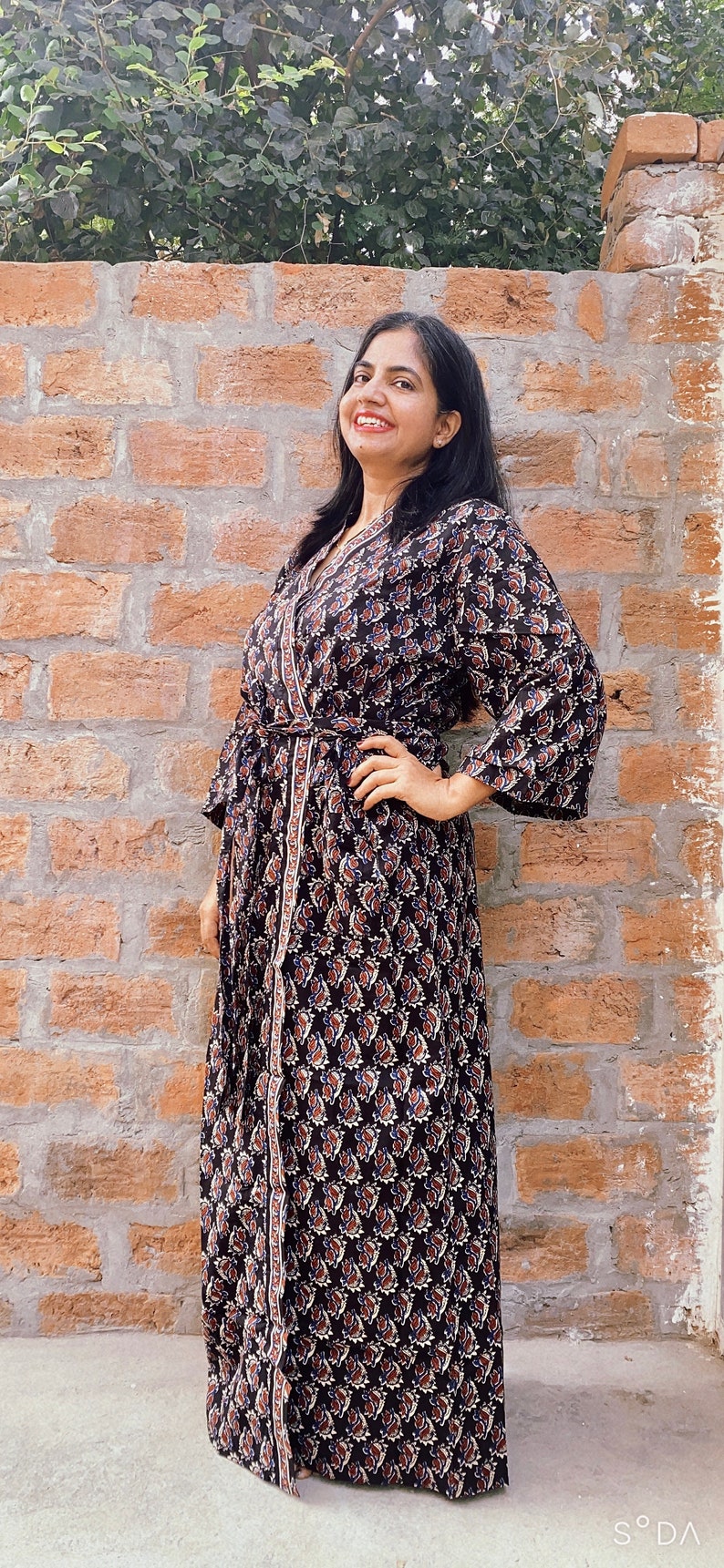 Maternity Robe, Brown Cotton Robe, Hospital Robe, Delivery Gown,baby ...