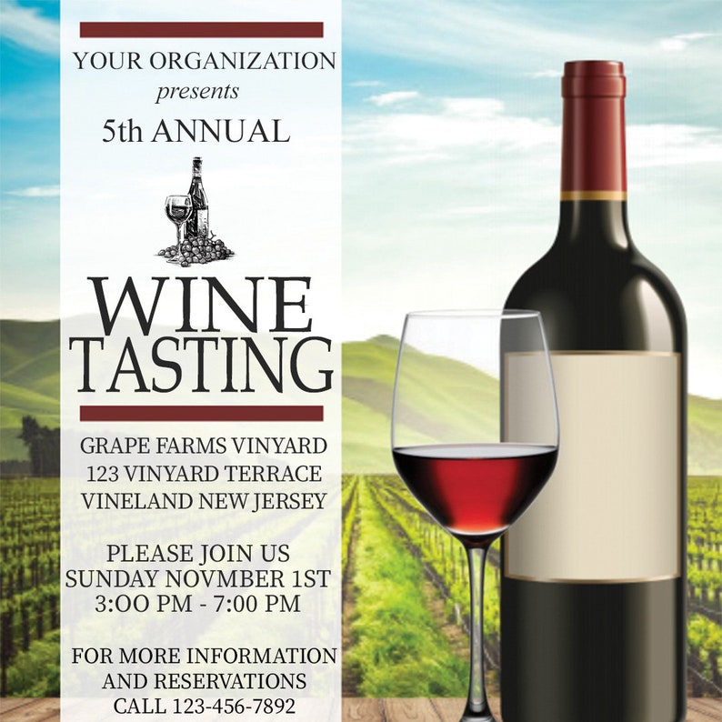 Wine Tasting Flyer and Instagram Template Social - Etsy