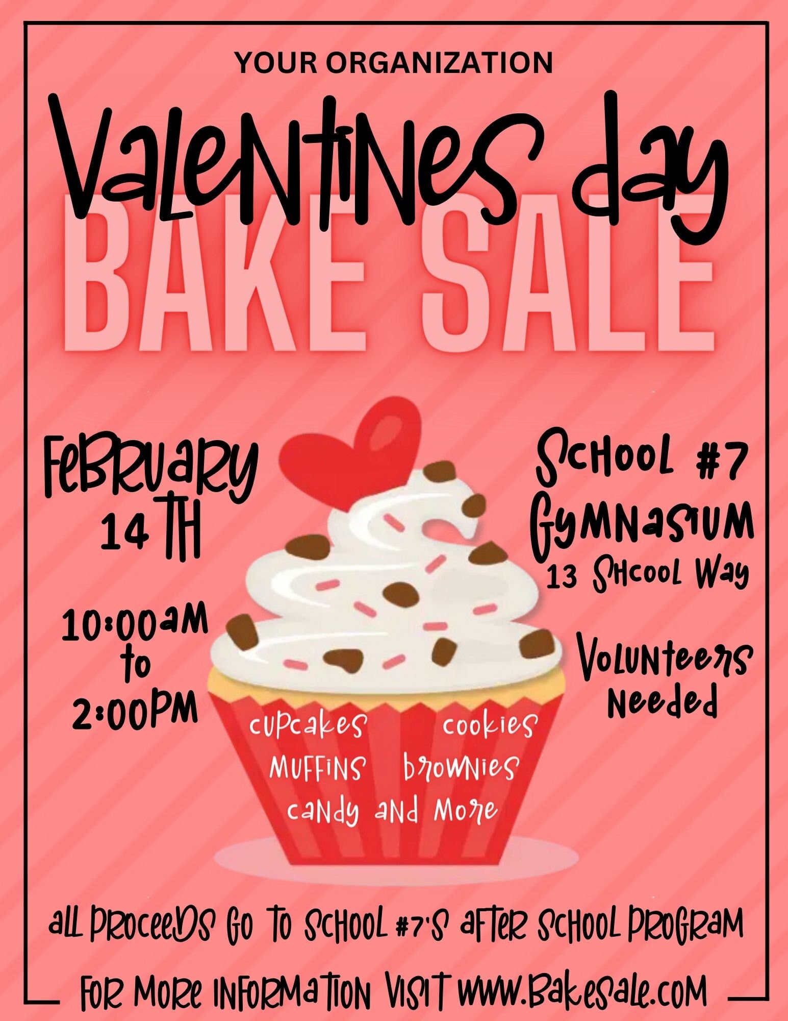 Valentines Day Bake Sale Flyer Template - Fundraiser - Editable in ...
