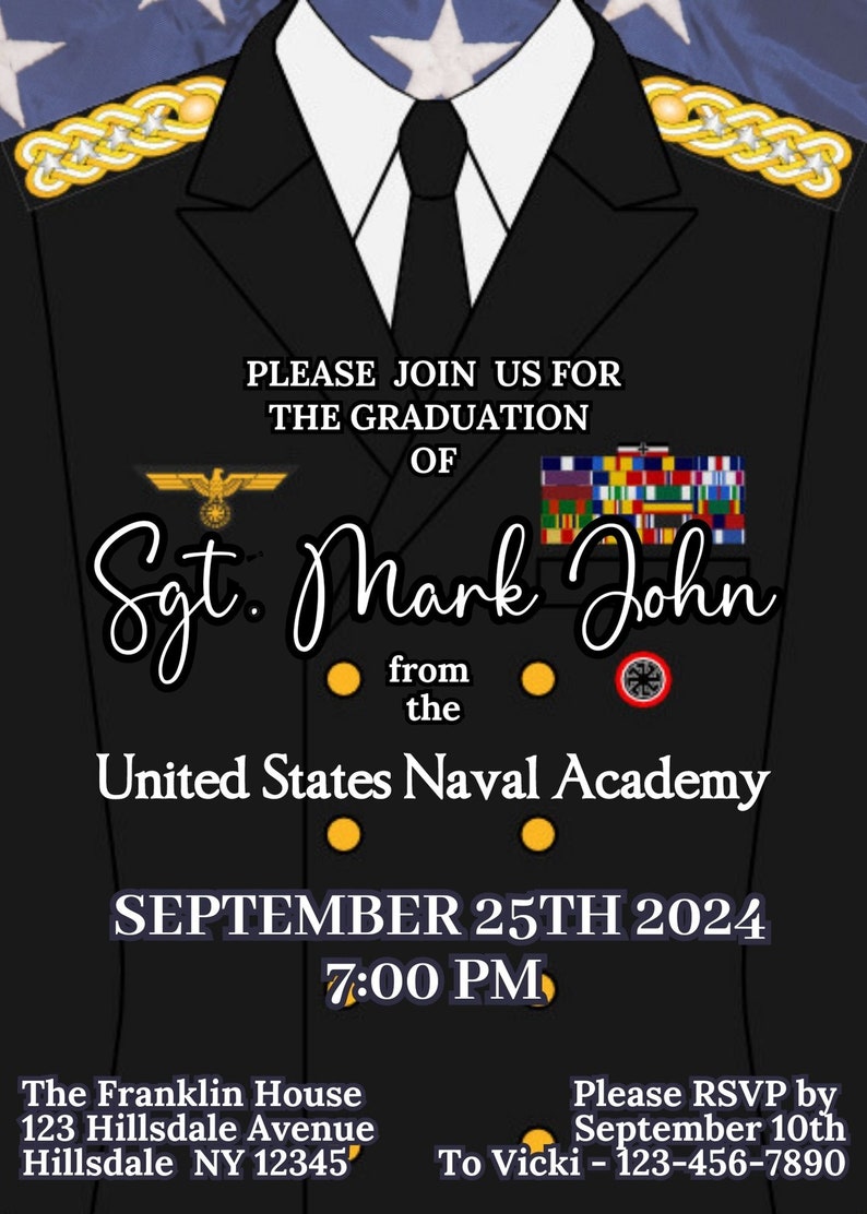 Navy Graduation Evite, Armed Forces Grad Announcement, Graduation ...