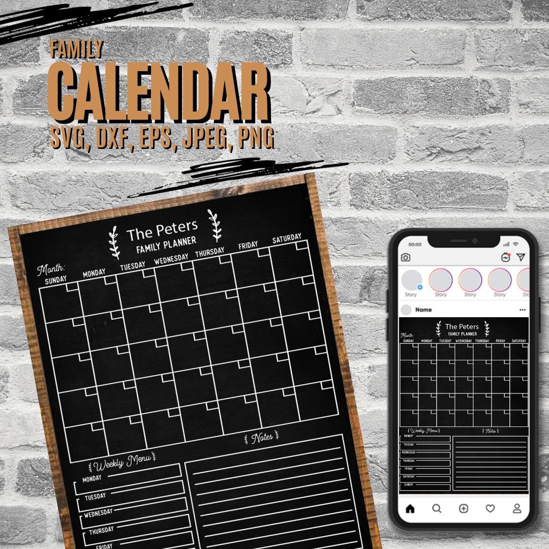 Calendar Template, Family Calendar, Schedule, Editable in Canva ...