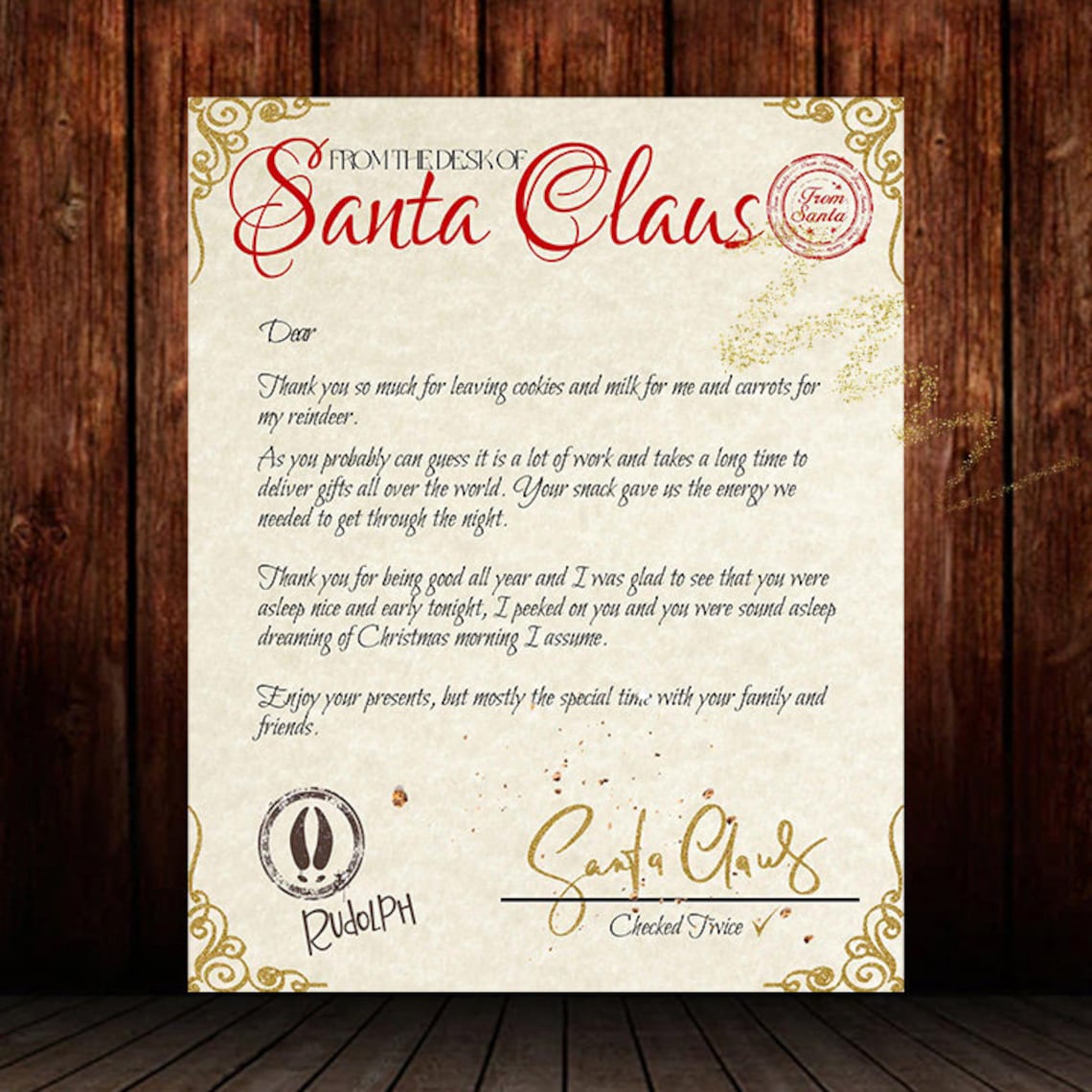 Santa Thank You for the Cookies Letter, Official Letter From Santa ...
