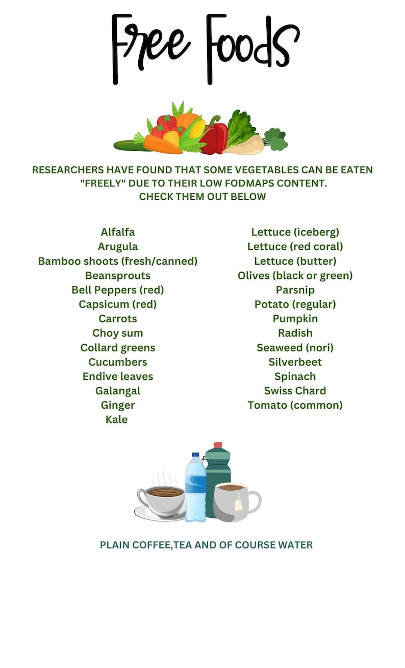 Fodmap Food List And Diet Guide Patient Education Printable Editable Digital Food List Ibs